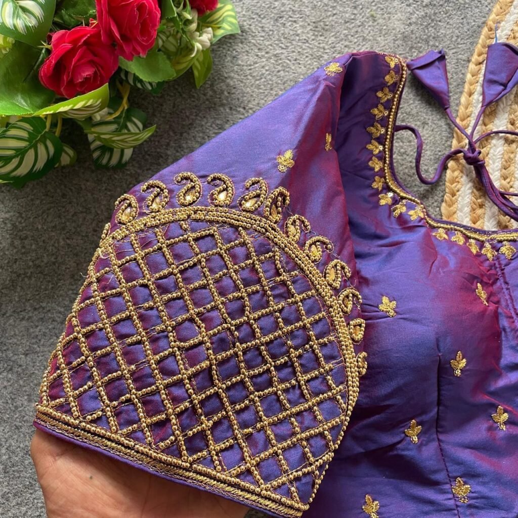 Banarasi Silk Elegant Khatli Hand Work Blouse – Blousewala
